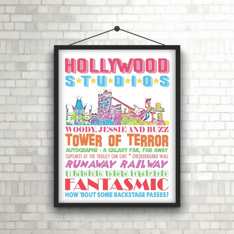 Disney World Typography Art Disney World Collection Set - Etsy