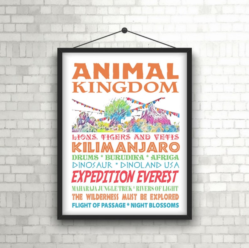 Disney World Typography Art Disney World Collection Set - Etsy