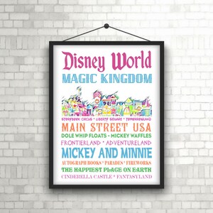 Disney World Typography Art Disney World Collection Set - Etsy