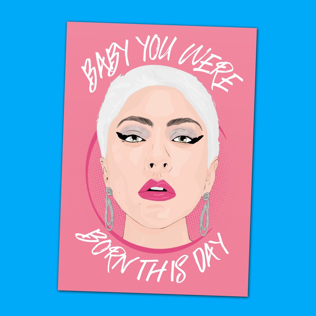 Lady Gaga Birthday Card - Etsy