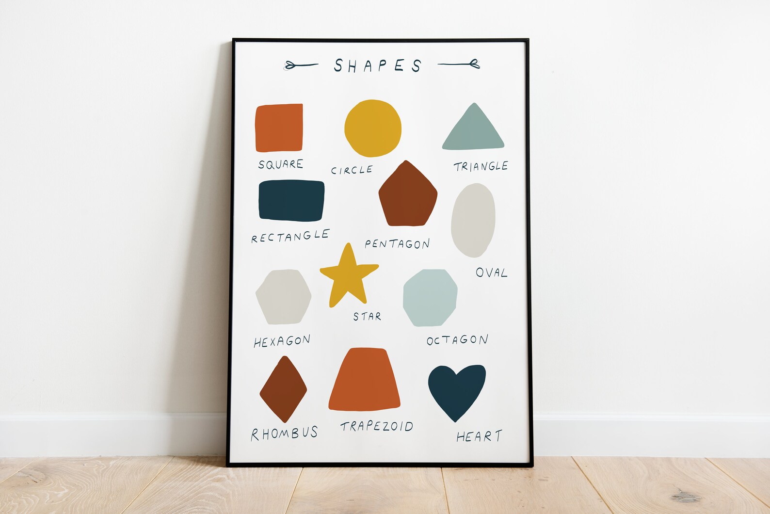 DIGITAL DOWNLOAD Nursery Educational Print Shapes Poster - Etsy