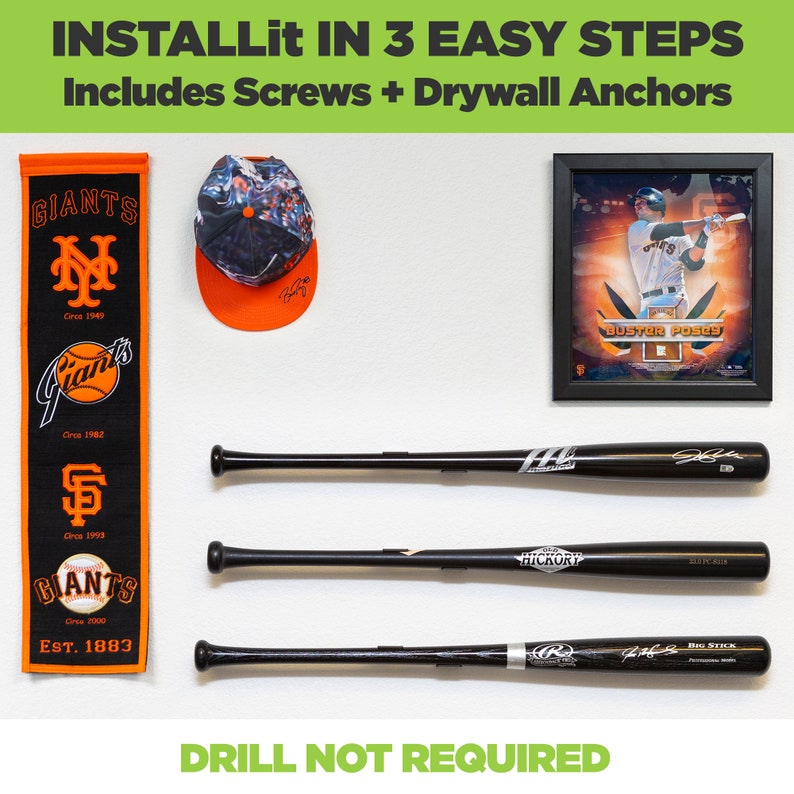 Hideit Hbat Mount Horizontal Baseball Bat Mount - Etsy