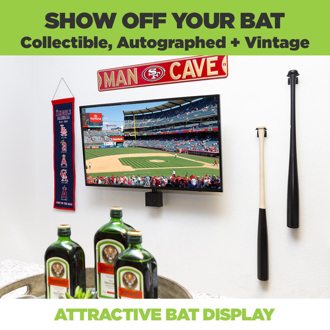 Hideit Vbat Mount Vertical Baseball Bat Mount | Etsy