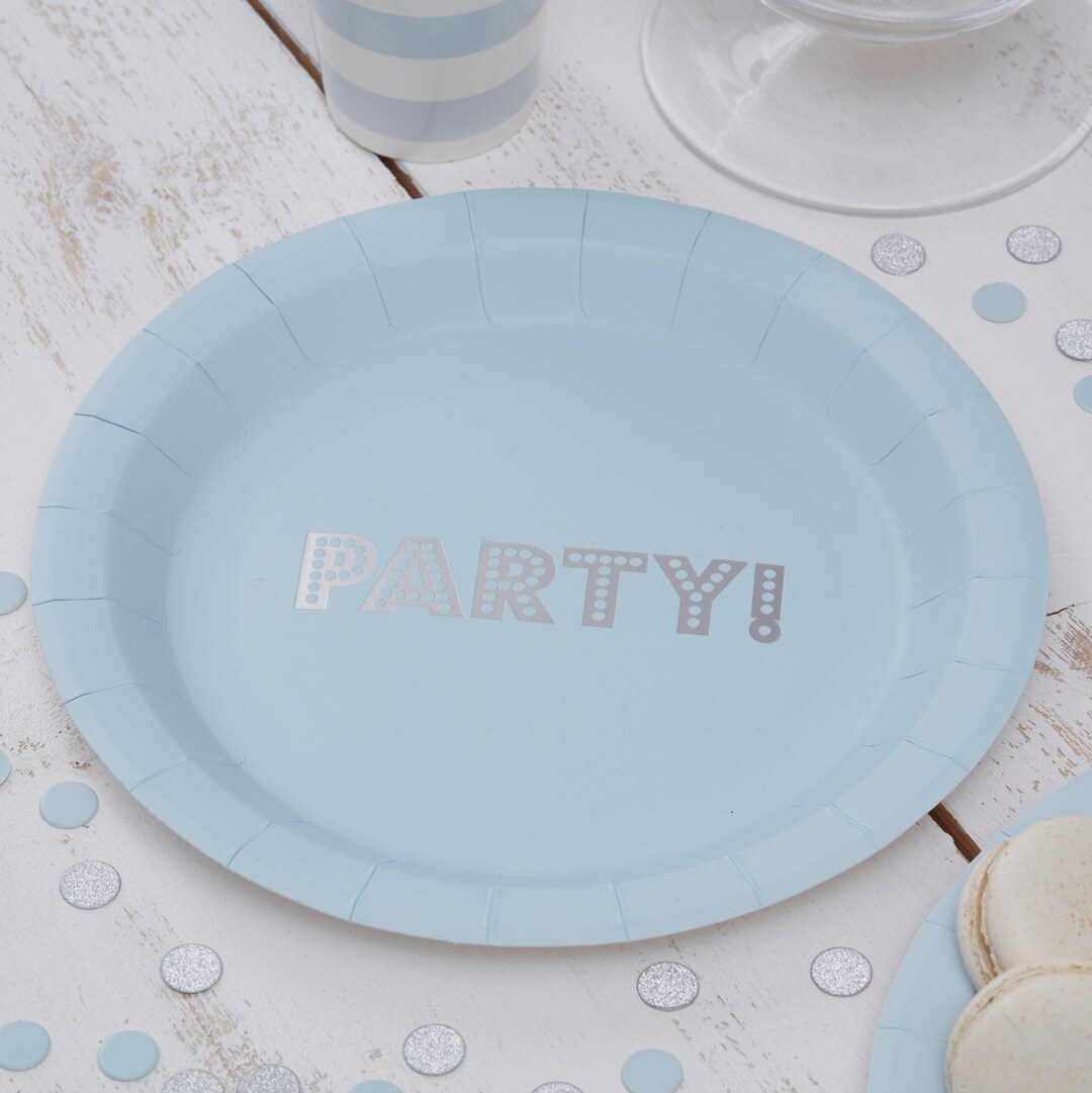 Paper Plate Pastel Blue party - Etsy