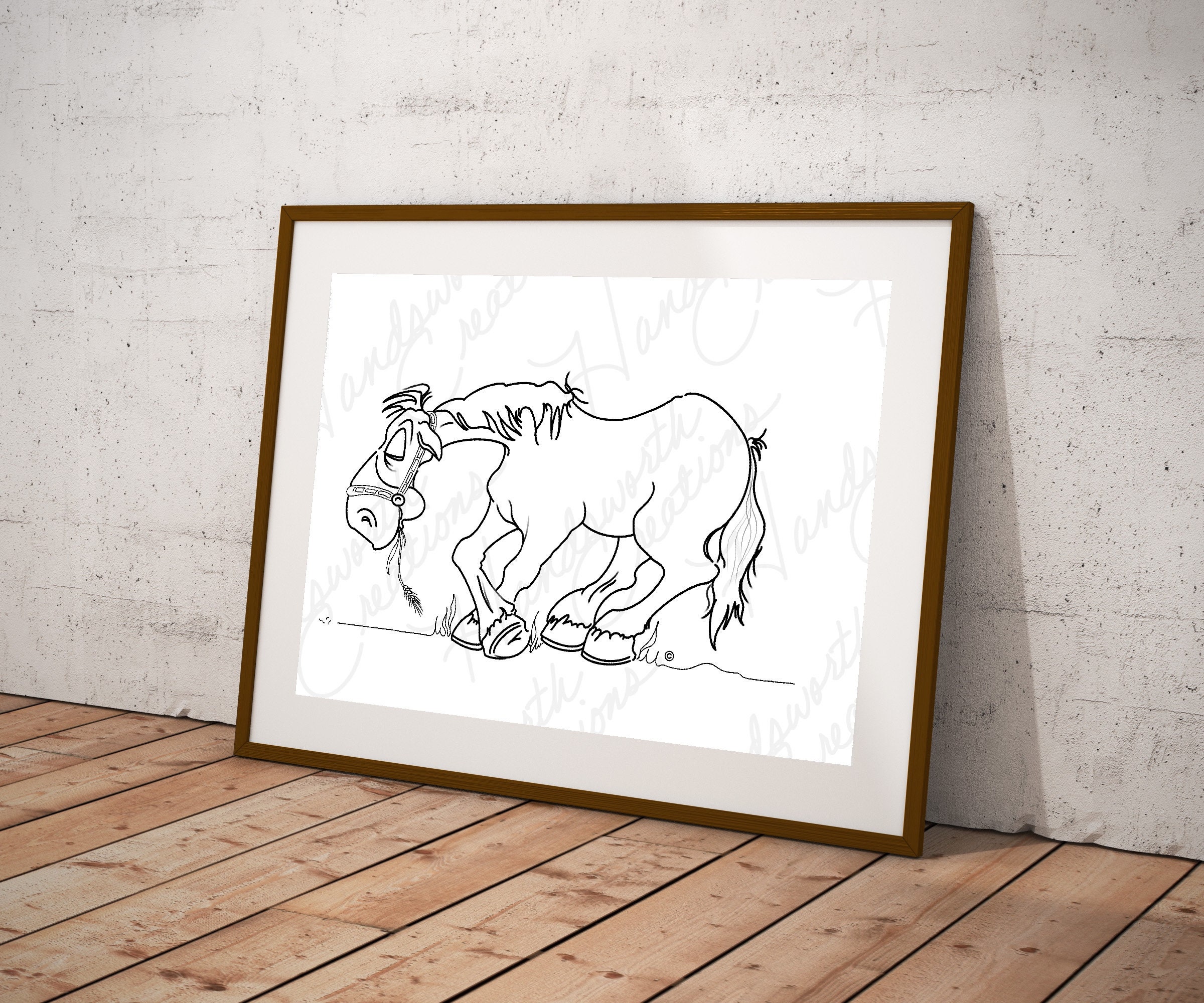 Horse Drawing Farm Theme Farmhouse Nursery Art Prints - Etsy