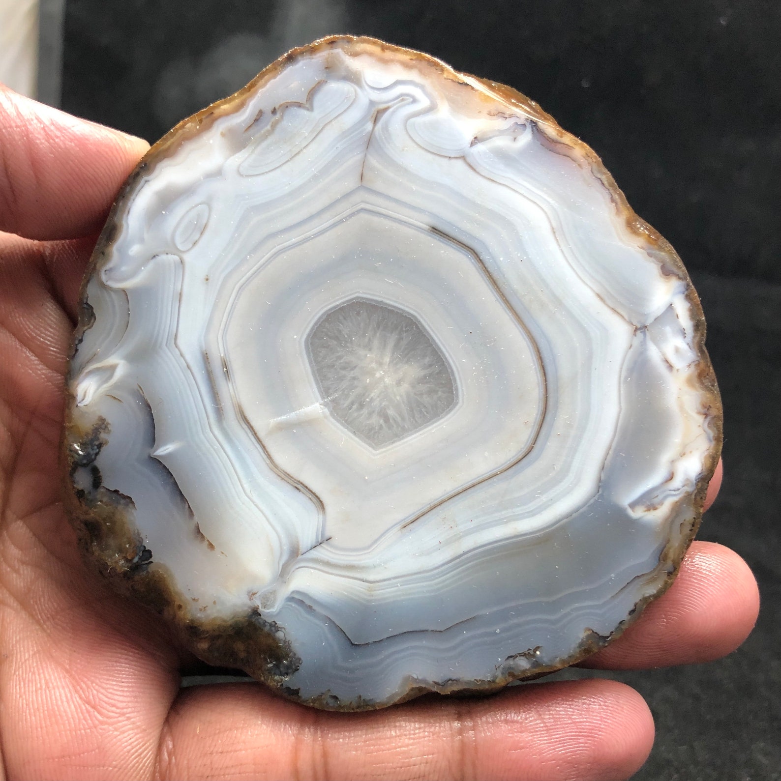 Genuine Natural Agate Slice | Raw Banded Slab for Crafts, Jewelry ...