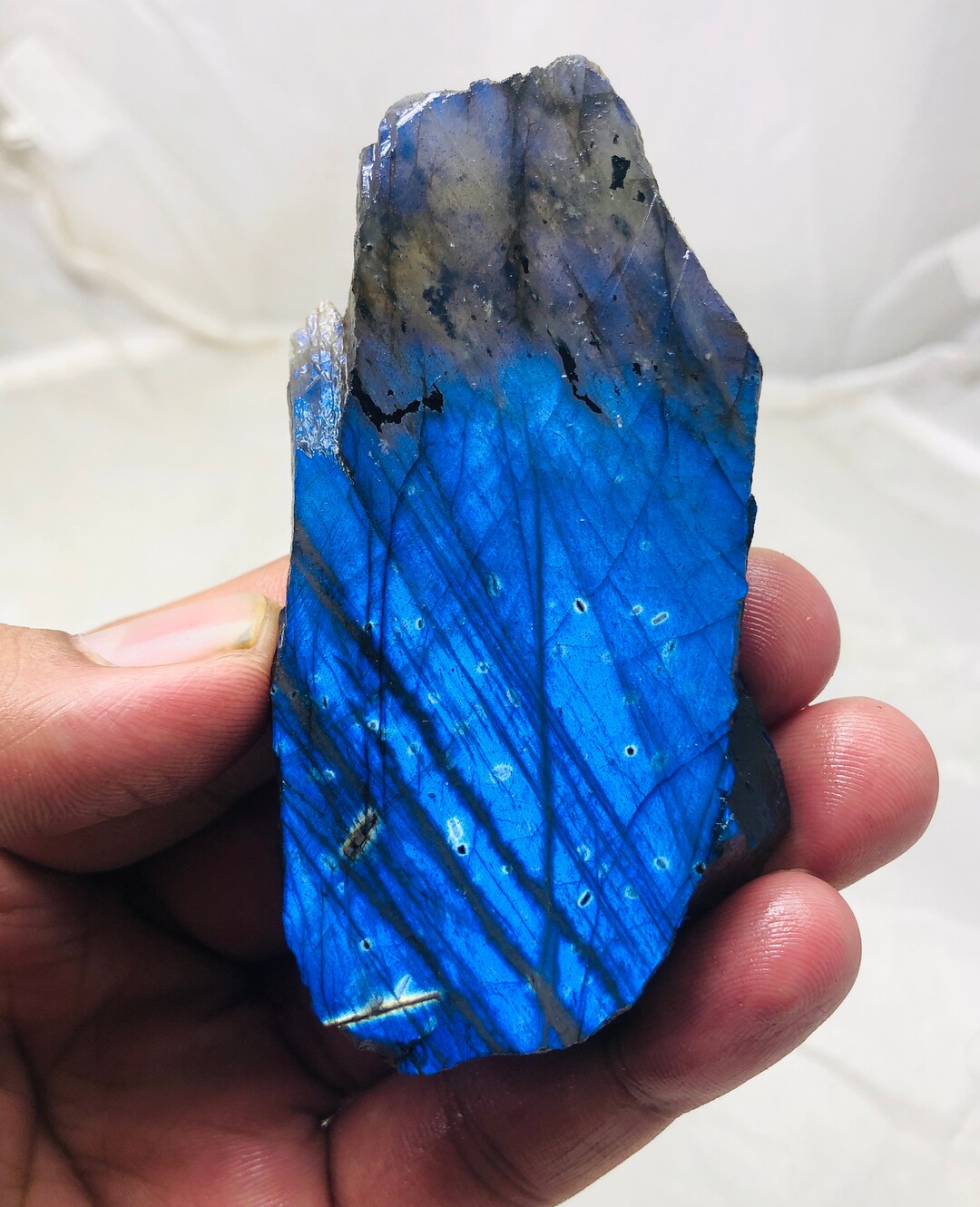 Fabulous Natural Blue Flashy Labradorite Gemstone Rough Slice, AAA ...