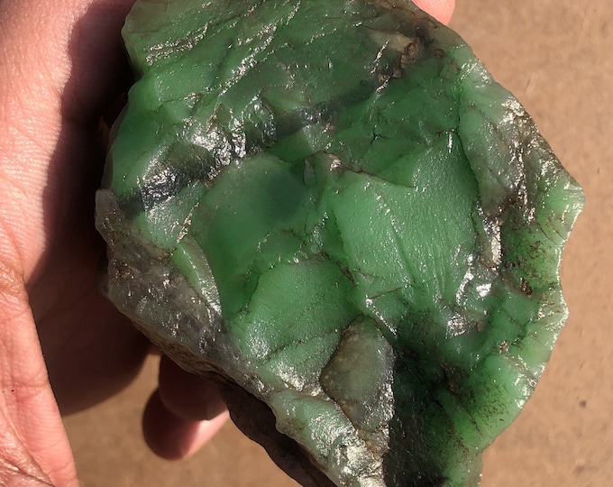 Natural Jade Gemstone Rough, Jade Chakra Protection, Bright Green Color ...