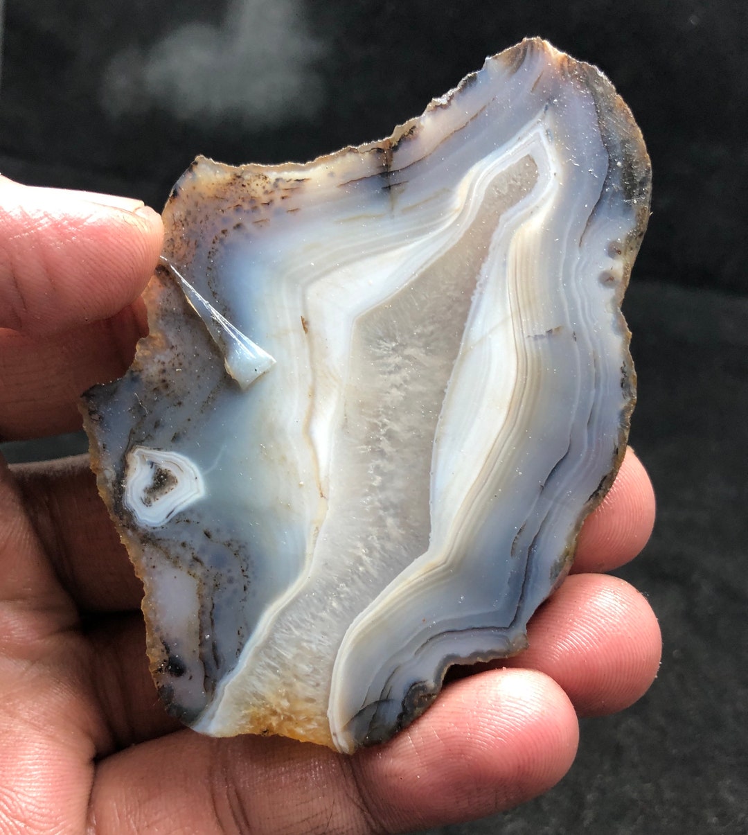 Raw Agate Slab Slice | Natural Banded Gemstone for Jewelry, Craft ...