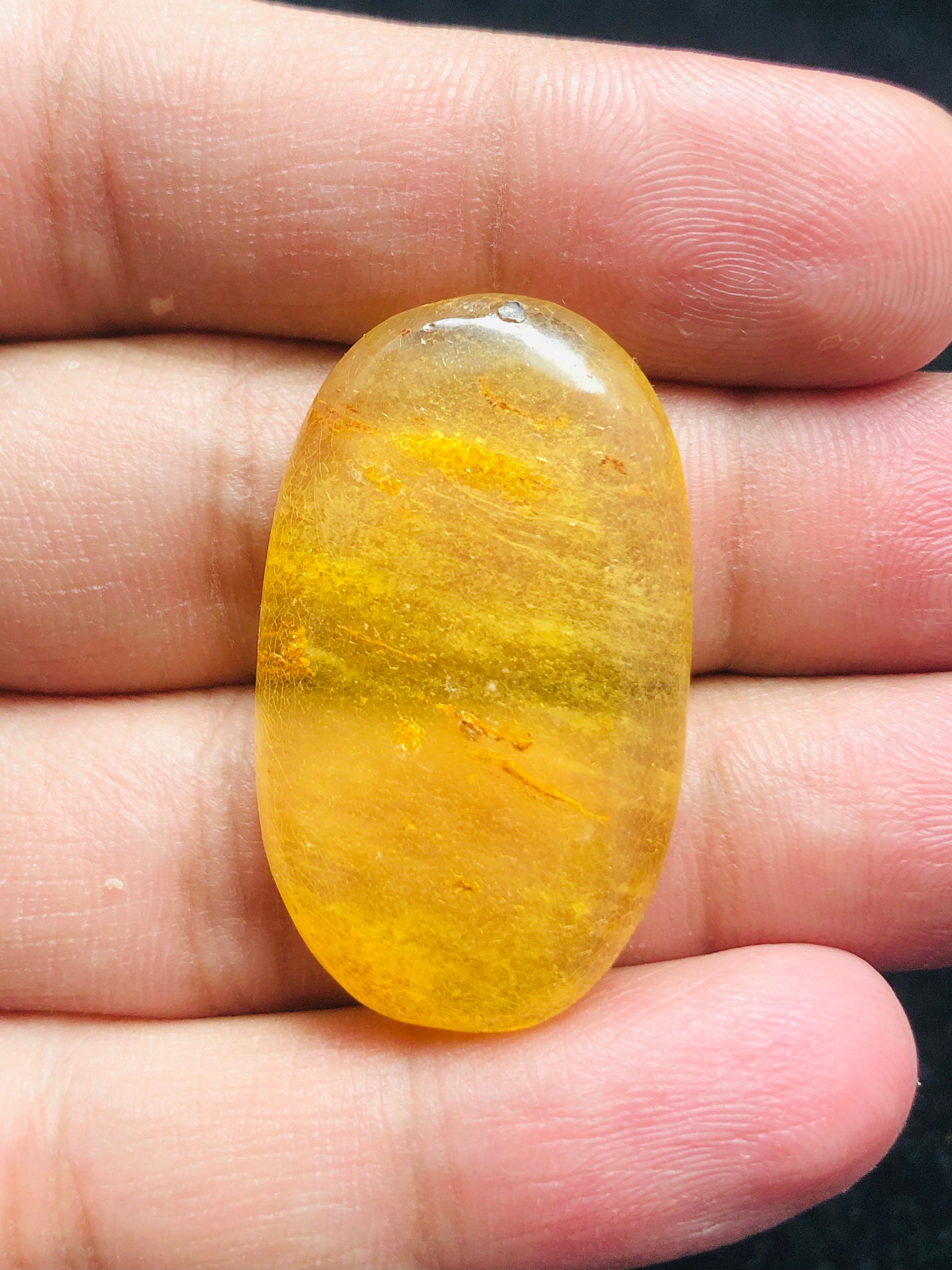 Beautiful Natural Yellow Amber Gemstone Cabochon Oval Shape | Etsy