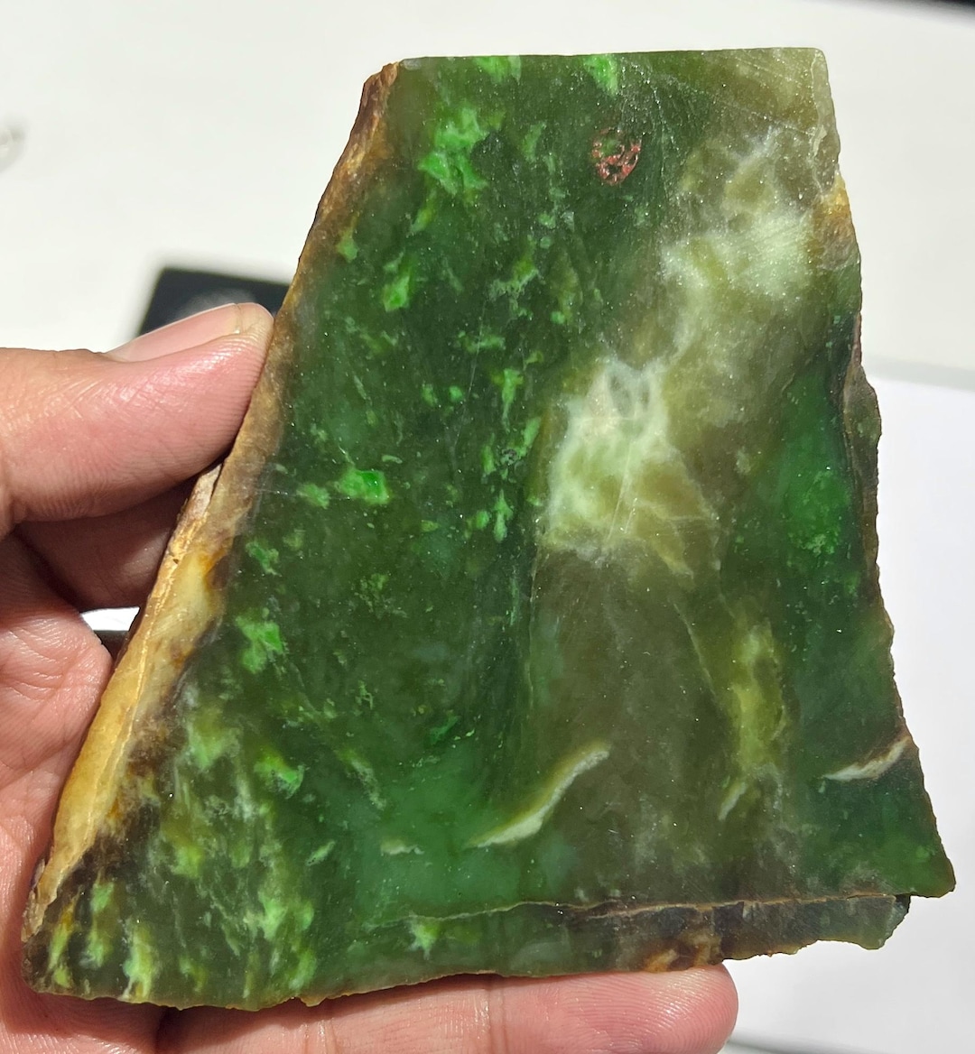 Natural Jade Rough Stone | Nephrite Crystal Slice 169g 99x98x7mm - Etsy