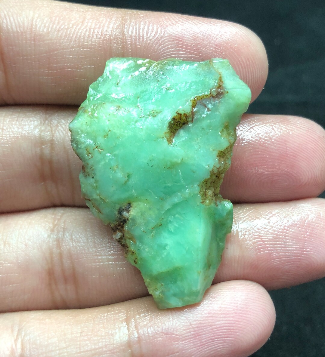 Natural Chrysoprase Gemstone Rough, Healing Crystals Minerals, Bright ...