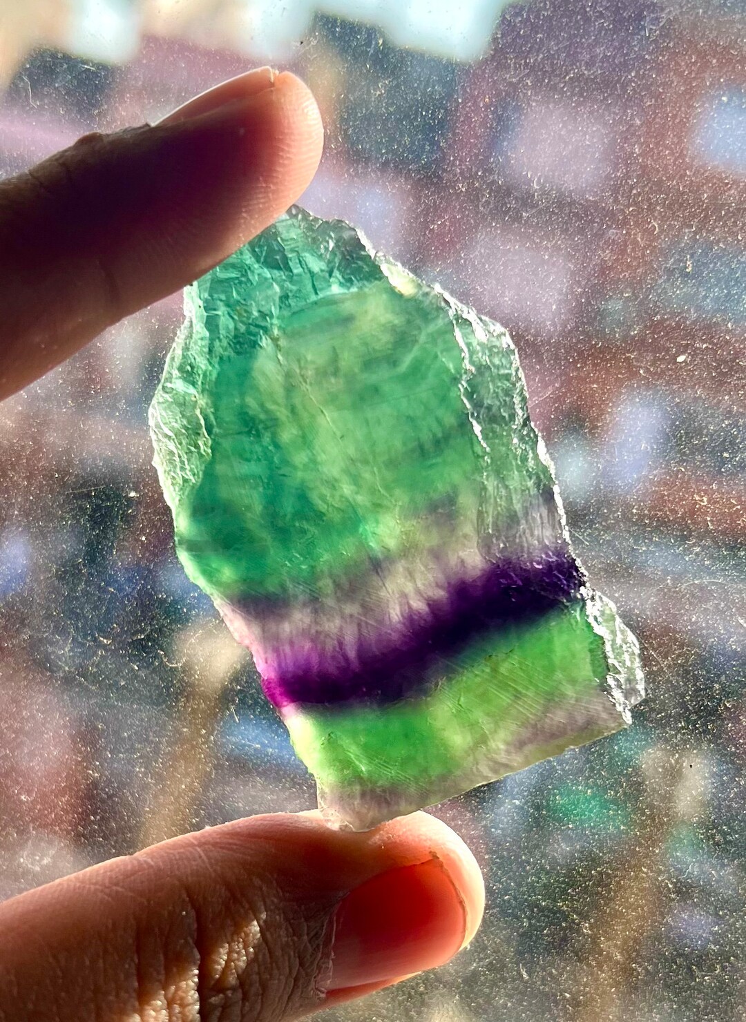 Eye Clean Transparent Natural Rainbow Fluorite Gemstone Slice ...