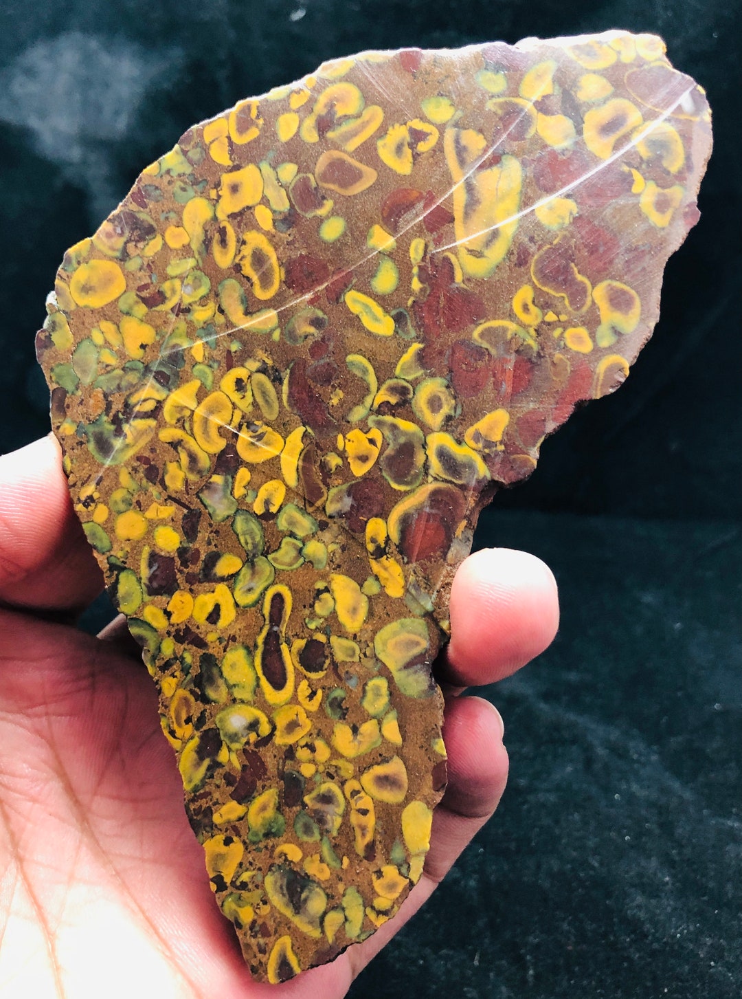 Raw Jasper Slice, Healing Jasper, Natural Rainbow Color Fruit Jasper ...