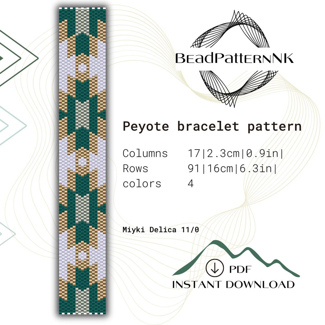 PDF PATTERN Bracelet Seed Bead Patterns Odd Count Peyote Beading ...