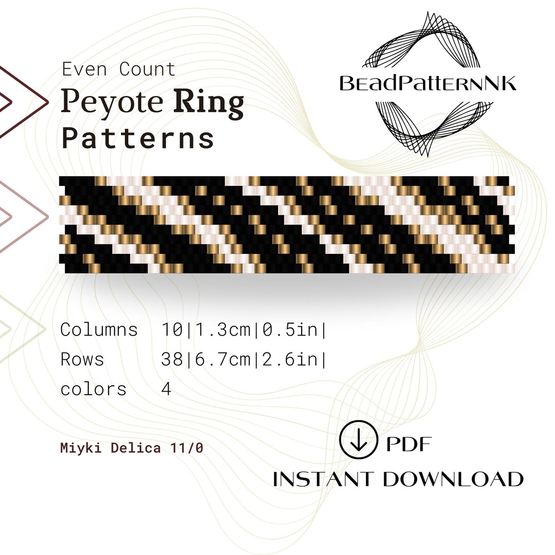 Even Count Peyote Pattern, Even Peyote Ring Beading Pattern, Miyuki ...