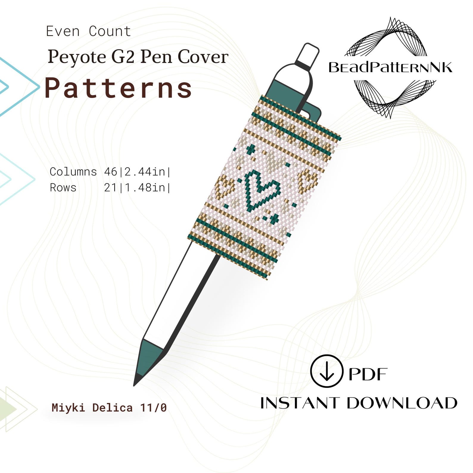 Peyote Pen Cover Patterns. Even Count Payote Pattern for G2 by Pilot ...