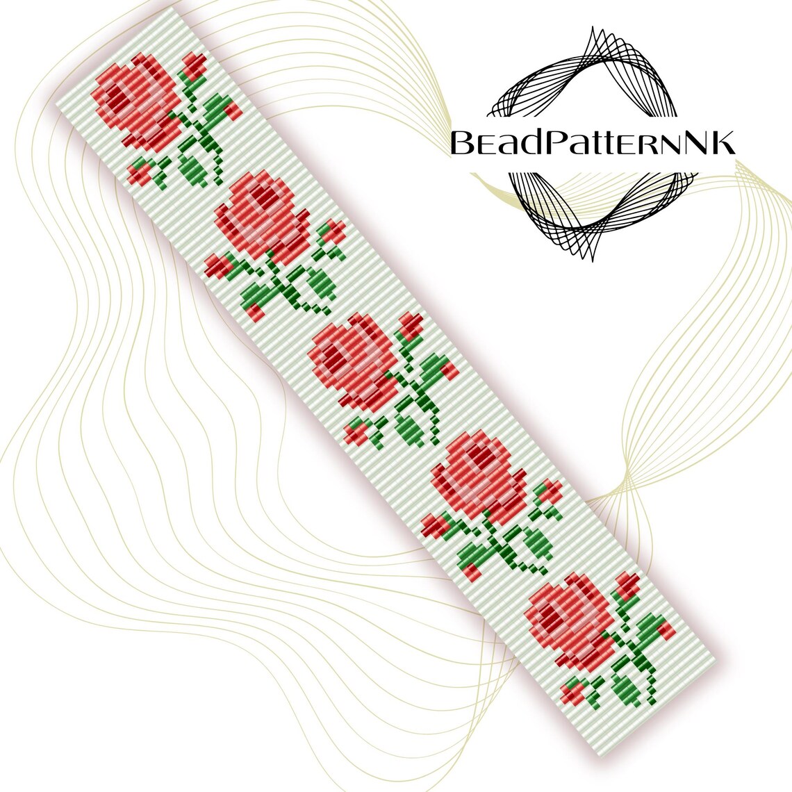 Miyuki Delica Bracelet Flowers Pattern "rose" Loom Bracelet Pattern ...