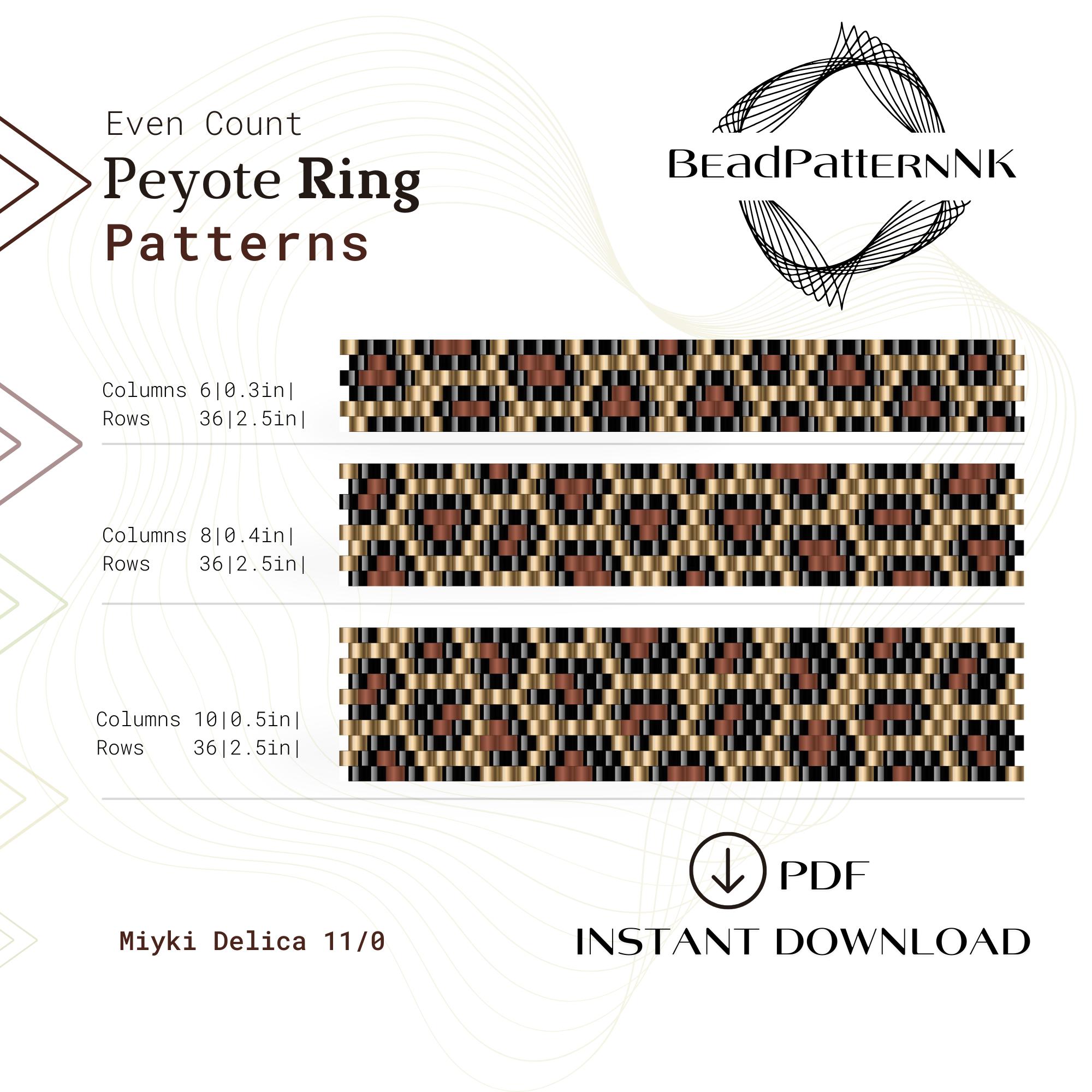 Set of 3 Patterns - Even Count Peyote Patterns, Even Peyote Ring ...