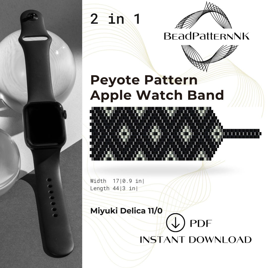 Beaded Apple Watch Peyote Pattern With Miyuki Delica Beads Beadwork ...
