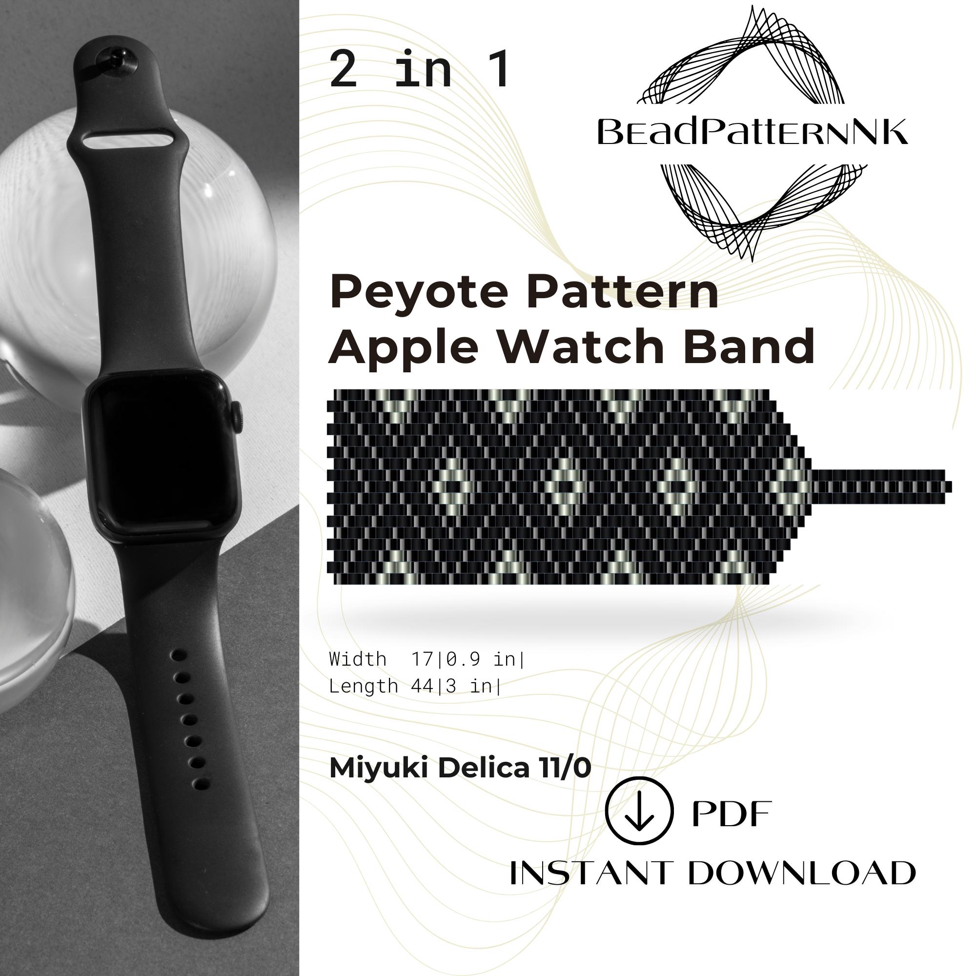 Beaded Apple Watch Peyote Pattern With Miyuki Delica Beads Beadwork ...