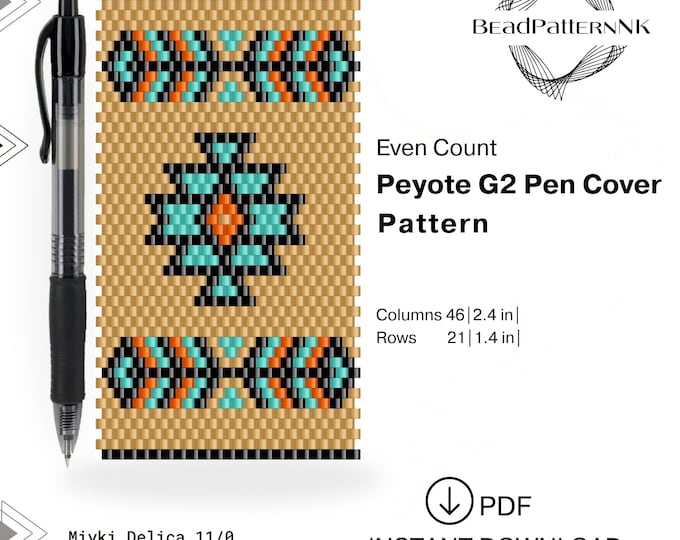 Pen Wrap Peyote Pattern Beaded Pen Cover Seed Bead Tutorial Miyuki ...