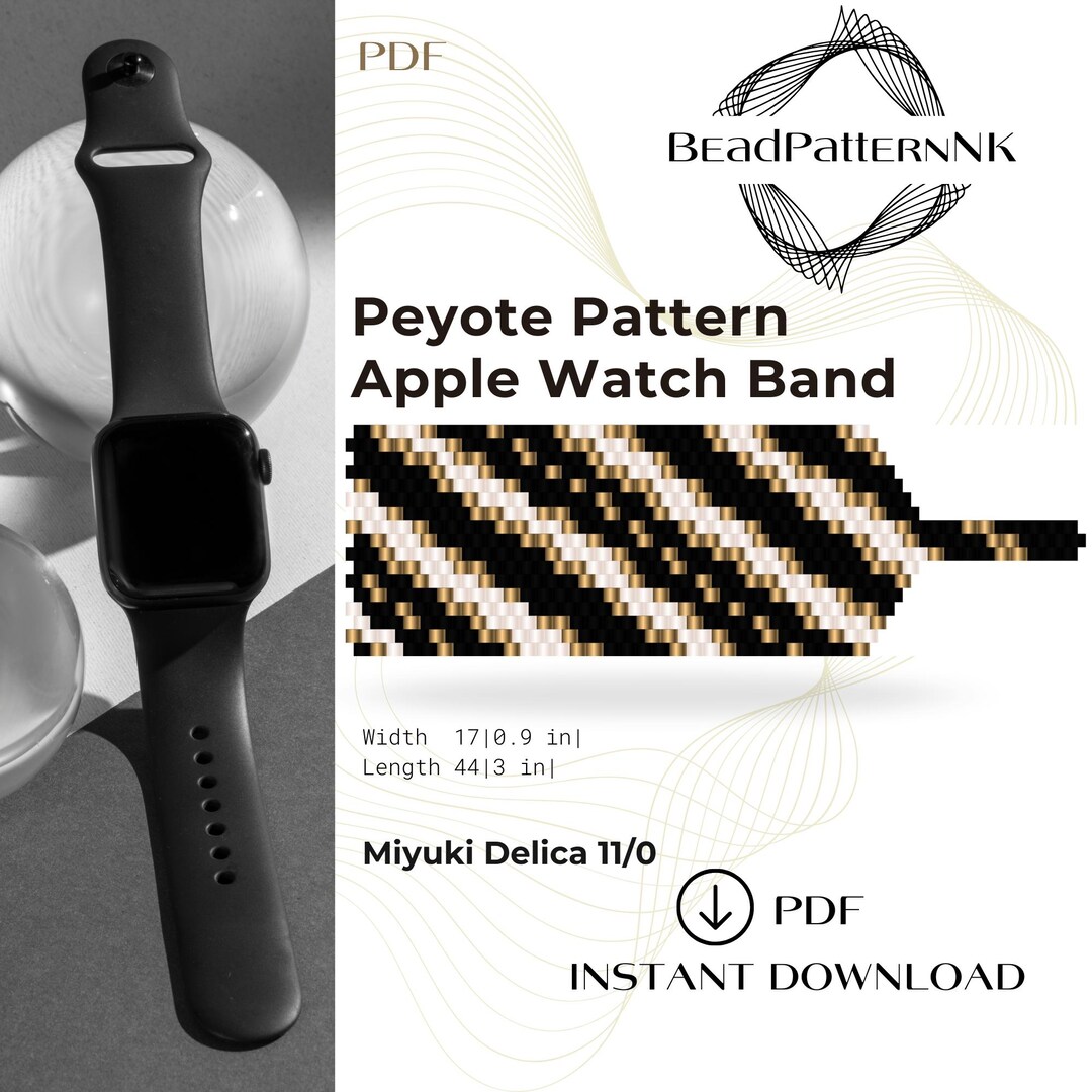 Beaded Apple Watch Peyote Pattern With Miyuki Delica Beads Beadwork ...