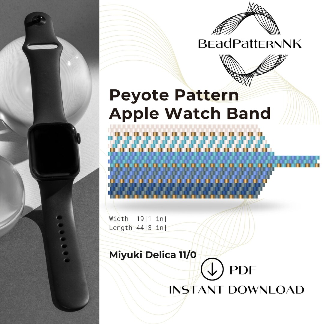 Beaded Apple Watch Peyote Pattern With Miyuki Delica Beads Beadwork ...
