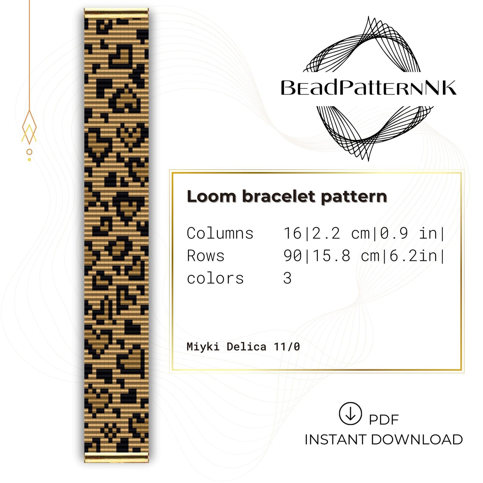 Beaded Leopard Heart Seed Bead Bracelet Pattern Beadwork Jewelry Loom ...