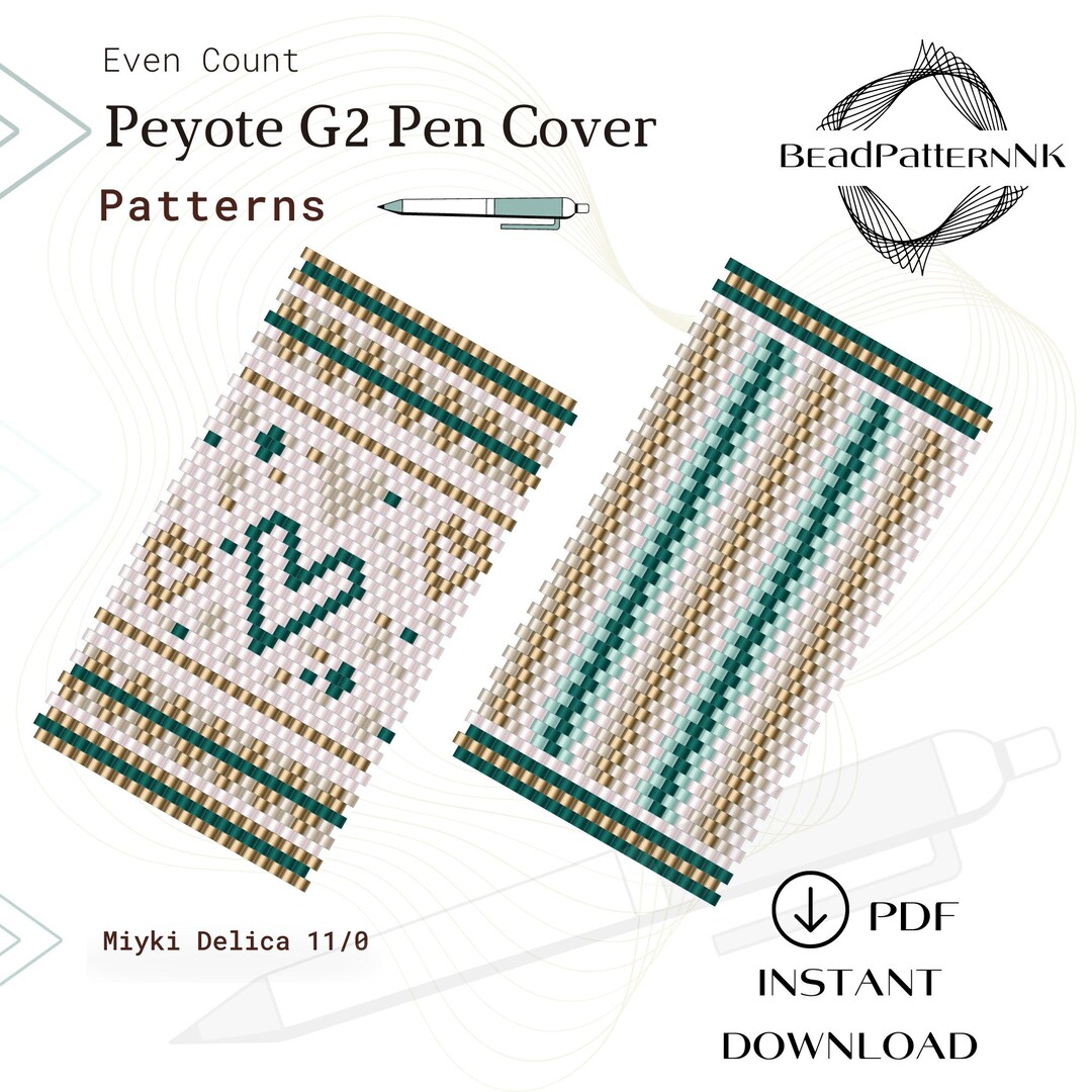 Peyote Pen Cover Patterns. Even Count Payote Pattern for G2 by Pilot ...