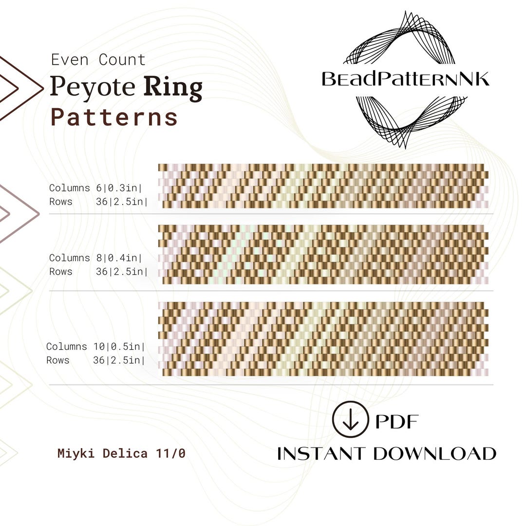 Ombre Beaded Ring Pattern Even Count Peyote Miyuki Delica Beading Ring ...