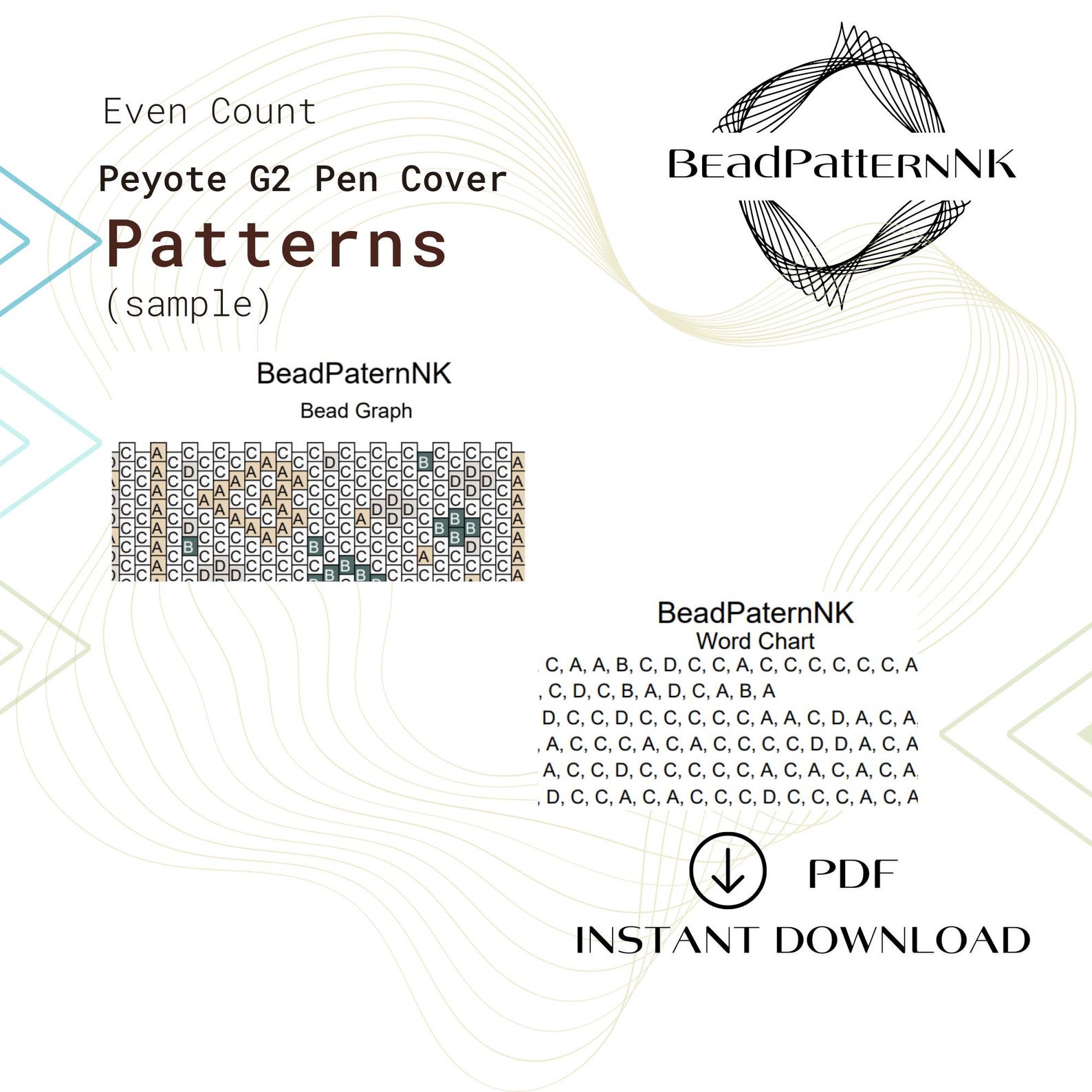 Peyote Pen Cover Patterns. Even Count Payote Pattern for G2 by Pilot ...