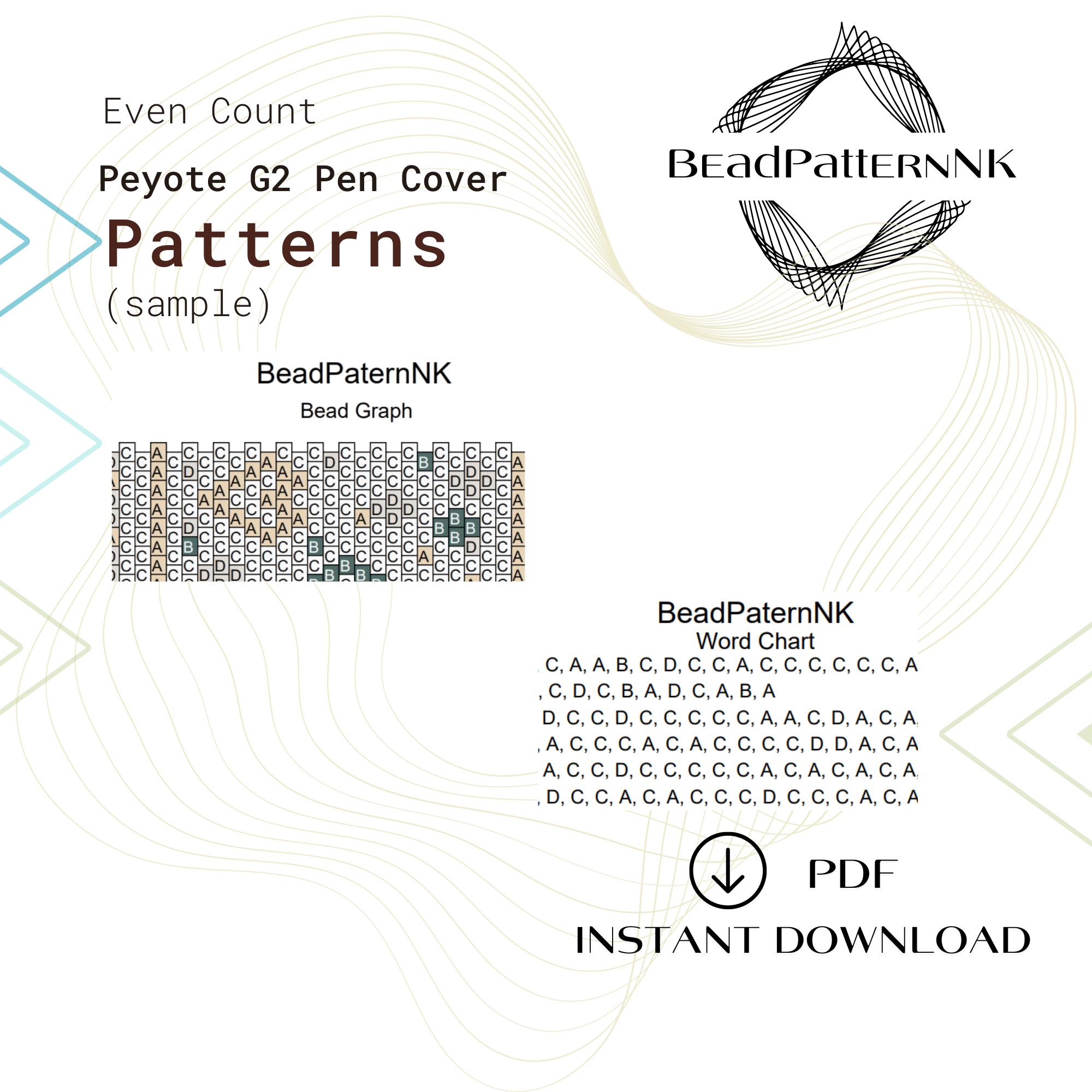 Peyote Pen Cover Patterns. Even Count Payote Pattern for G2 by Pilot ...