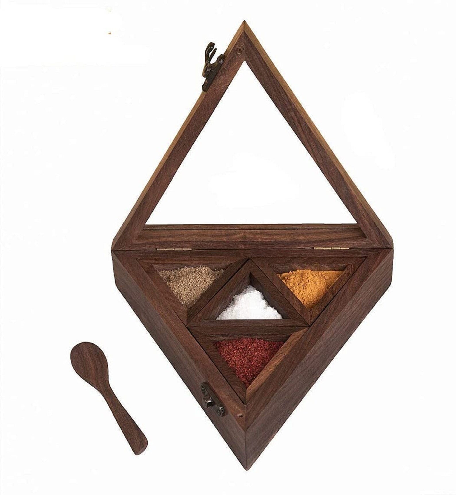 Wooden Multi-Compartment Triangle Storage Box Multipurpose | Etsy