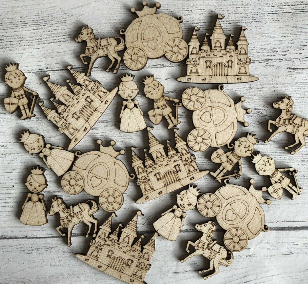 Prince & Princess Themed Wood Craft Shapes - Etsy