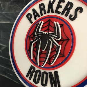 Personalised Spider Man Childs Room Sign - Etsy UK