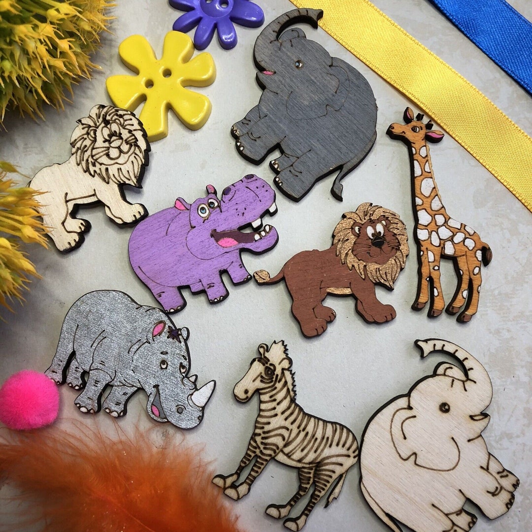 Wood Craft Shapes 20 Safari Animal Shapes for Crafting - Etsy