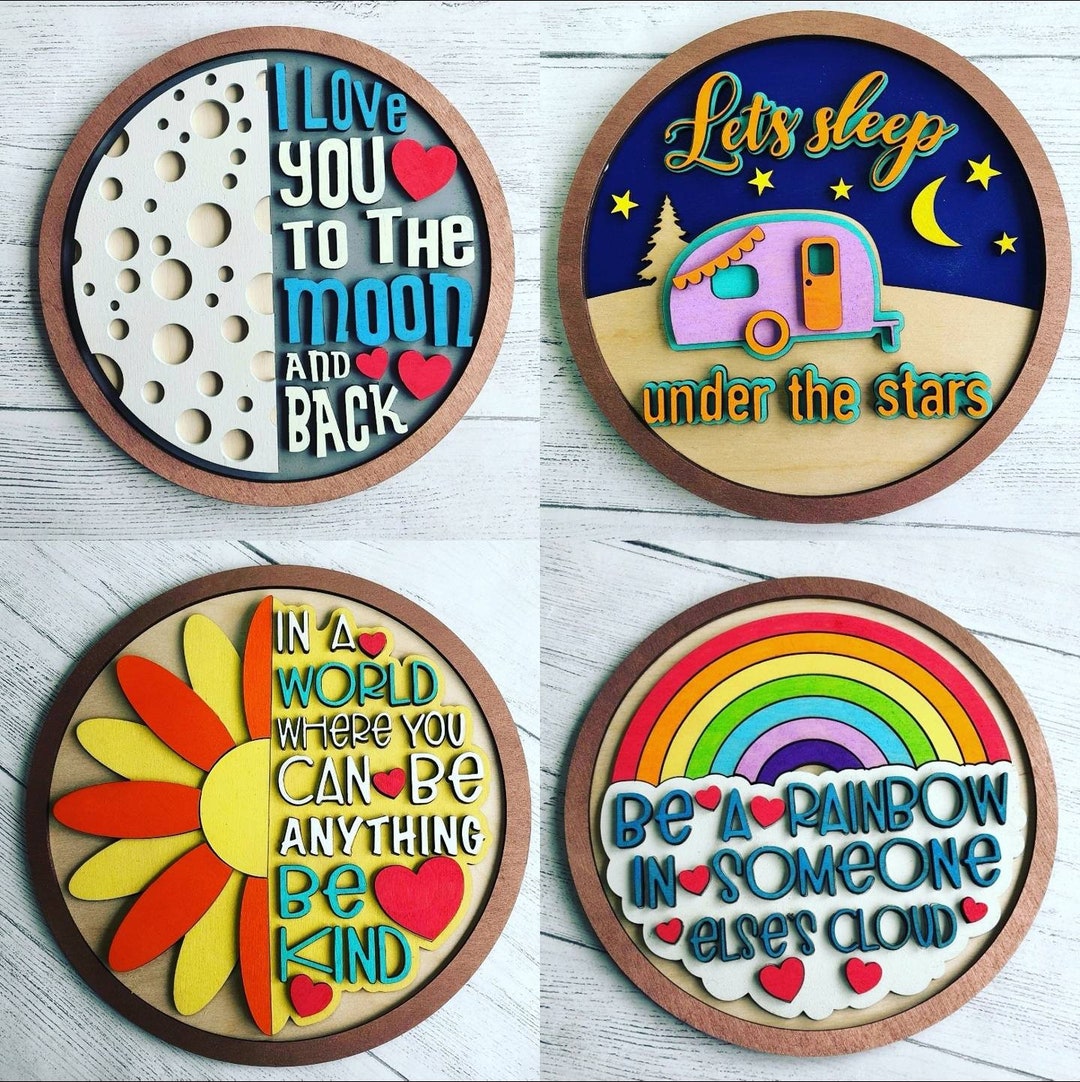 Laser Cut/ Hand Decorated Signs Love You to the Moon & Back - Etsy