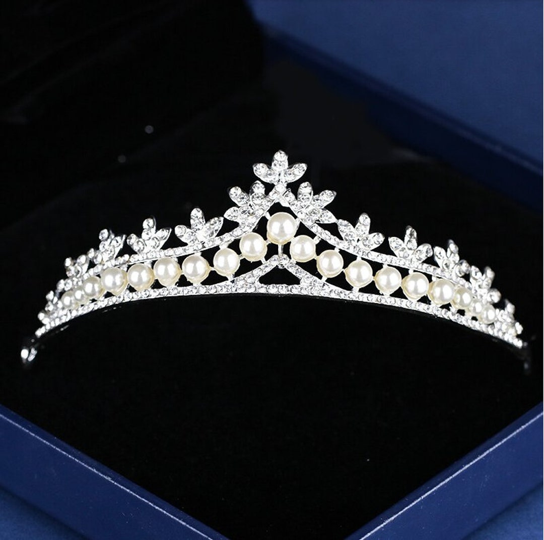 Perle Diadem Hochzeit Braut Krone silber Braut Kopfschmuck - Etsy.de