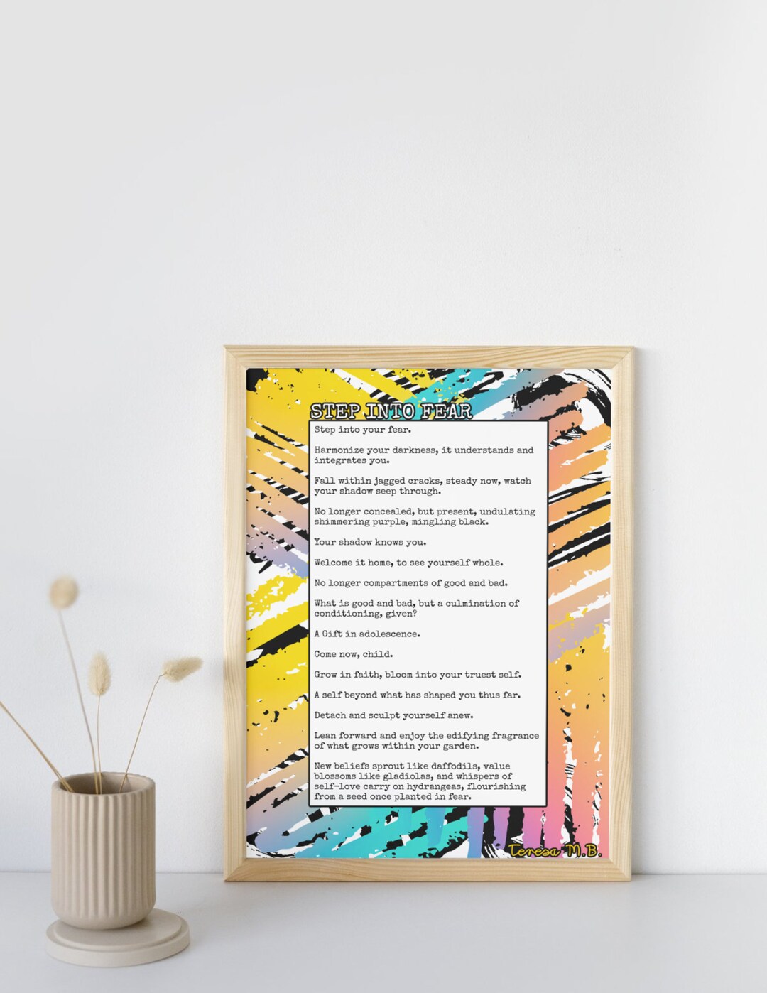 STEP Into FEAR Poetry Art Print Home Decor Poetry Free Verse ...