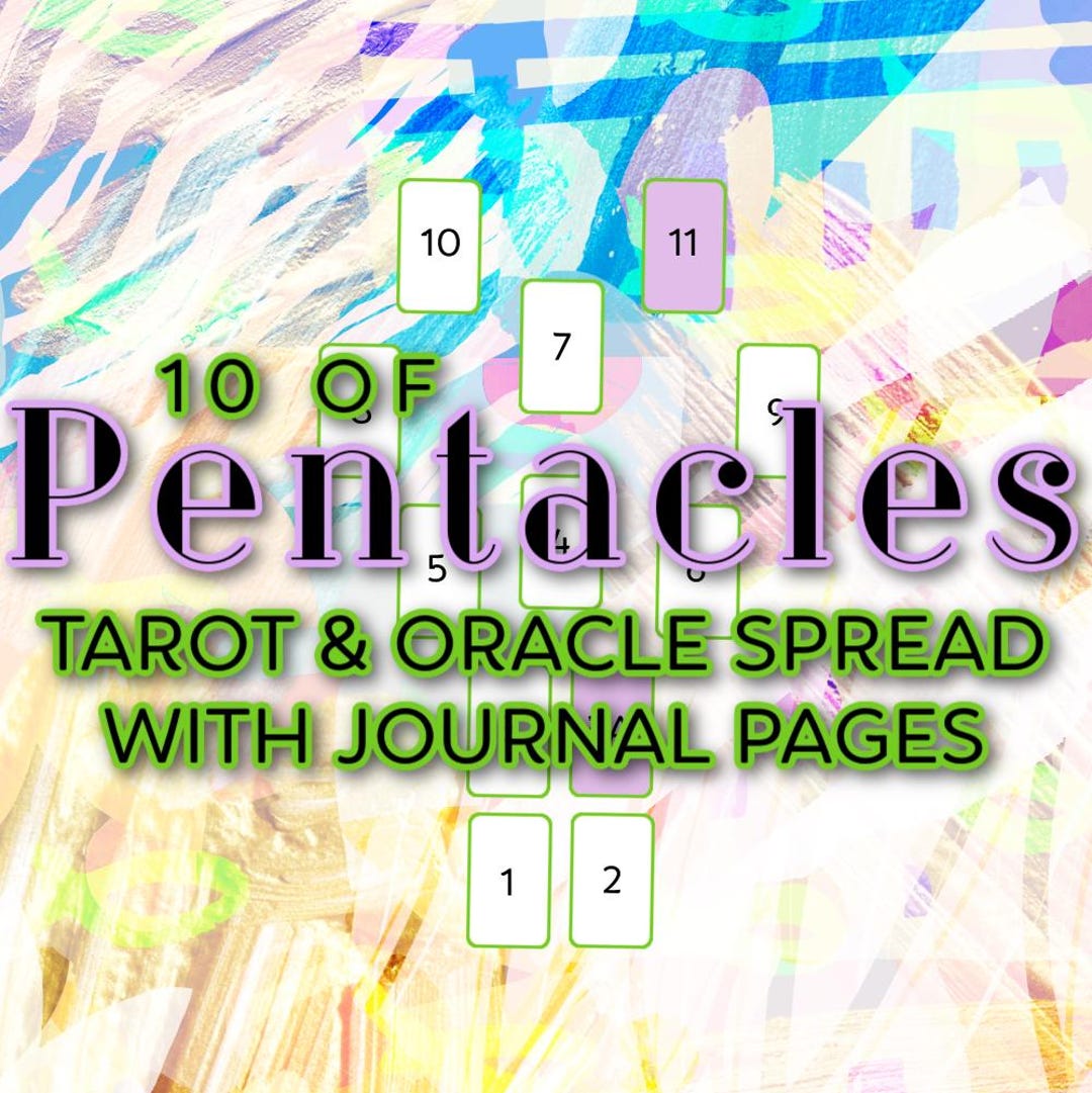 10 of PENTACLES Tarot & Oracle Spread With Journal Pages Tarot Spreads Tarot Journal Journal ...