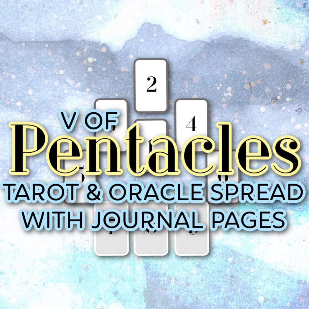 V of PENTACLES Tarot & Oracle Spread With Journal Pages Tarot Spreads Tarot Journal Journal ...