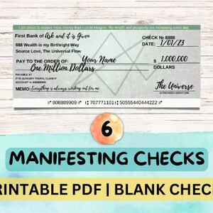 Vision Board Printables, Reiki Midas, Manifestation Check, Vision Board ...