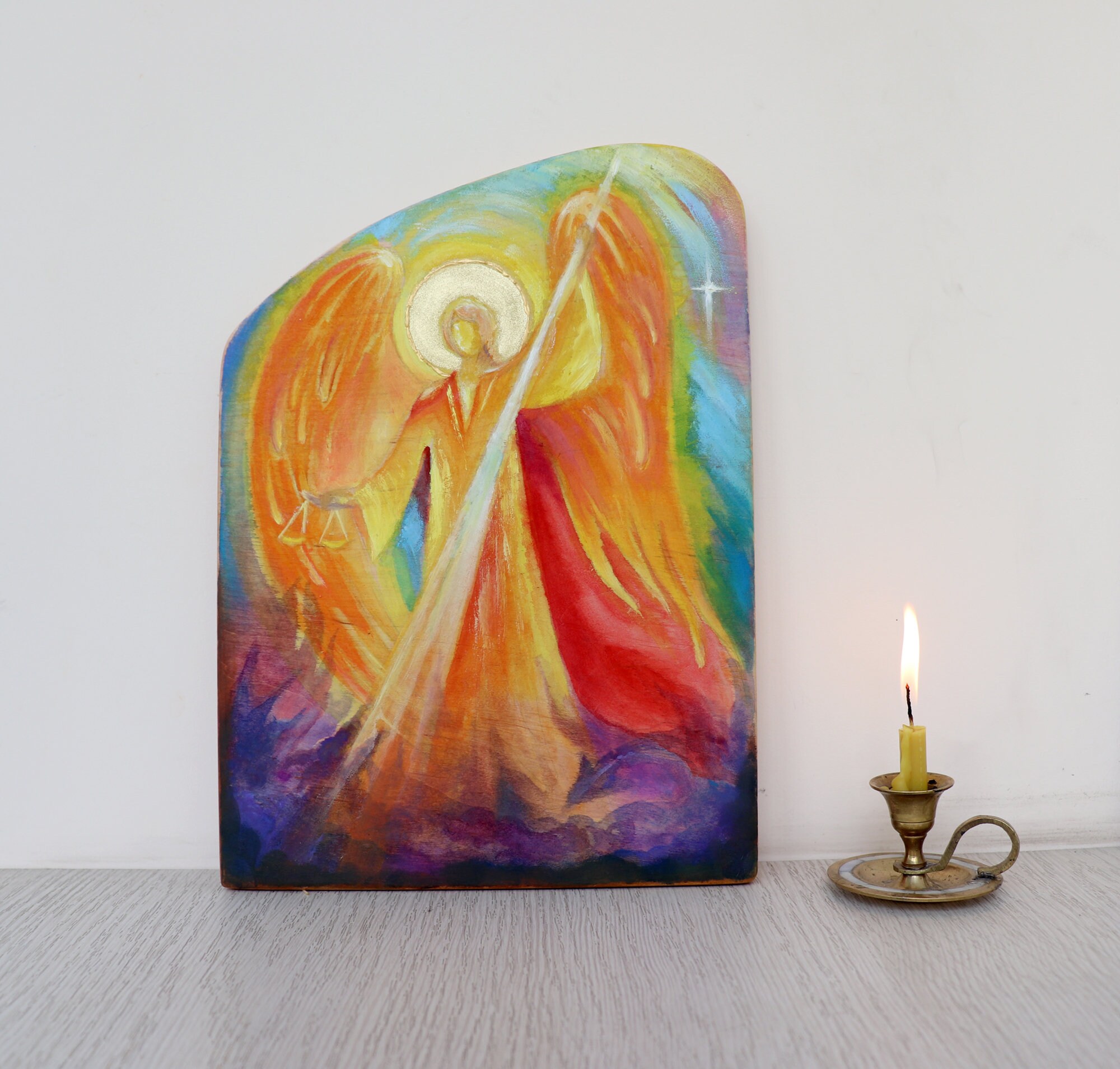 Archangel Michael. Home Decor. Michael's Image. 100% Handpainted on ...