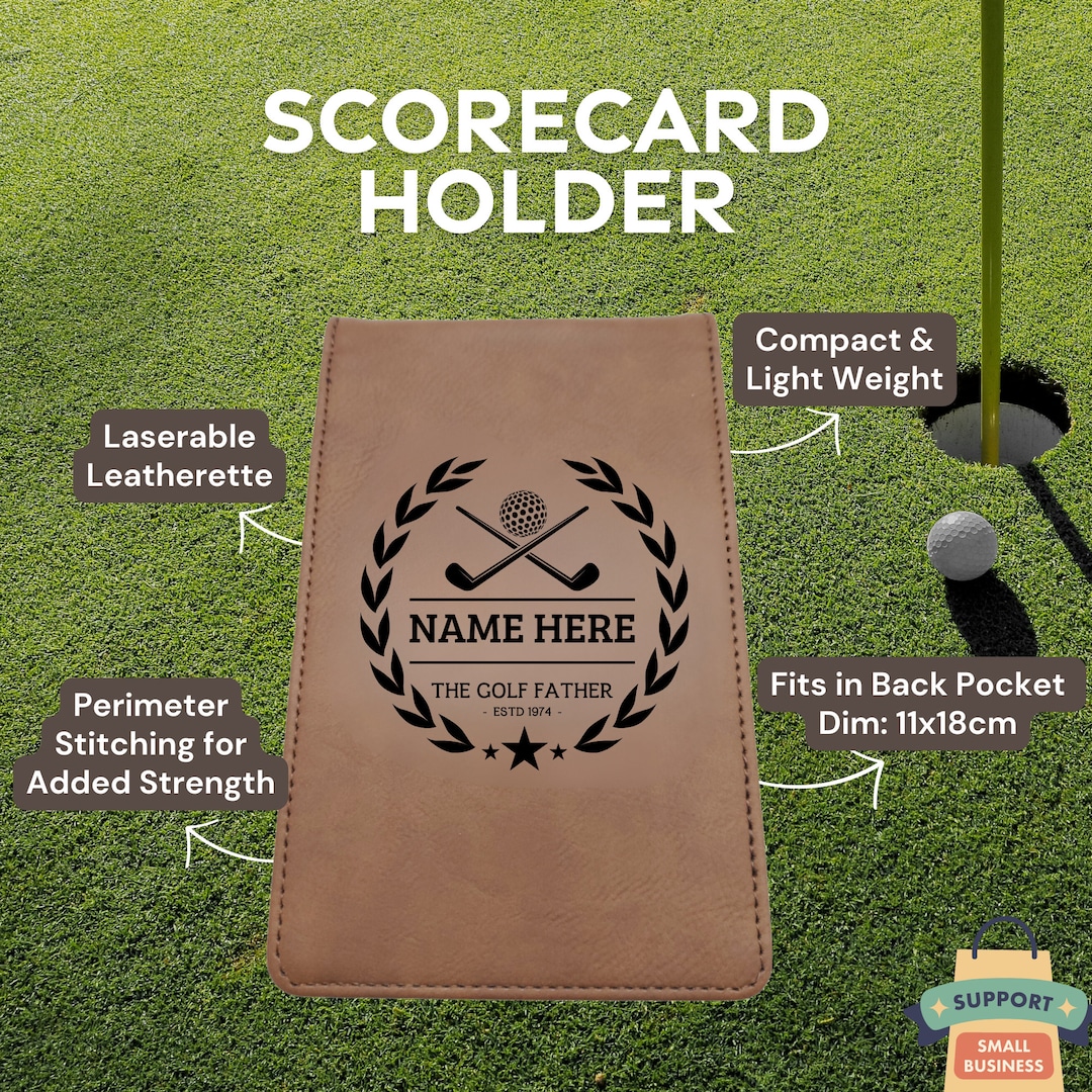 Golf Scorecard Holder (10 Fun Options) Add Golfers Name & Year! | Grey ...