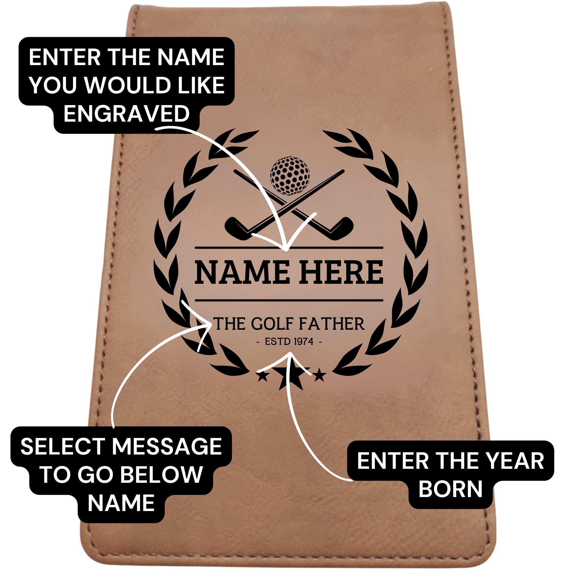 Golf Scorecard Holder (10 Fun Options) Add Golfers Name & Year! | Grey ...