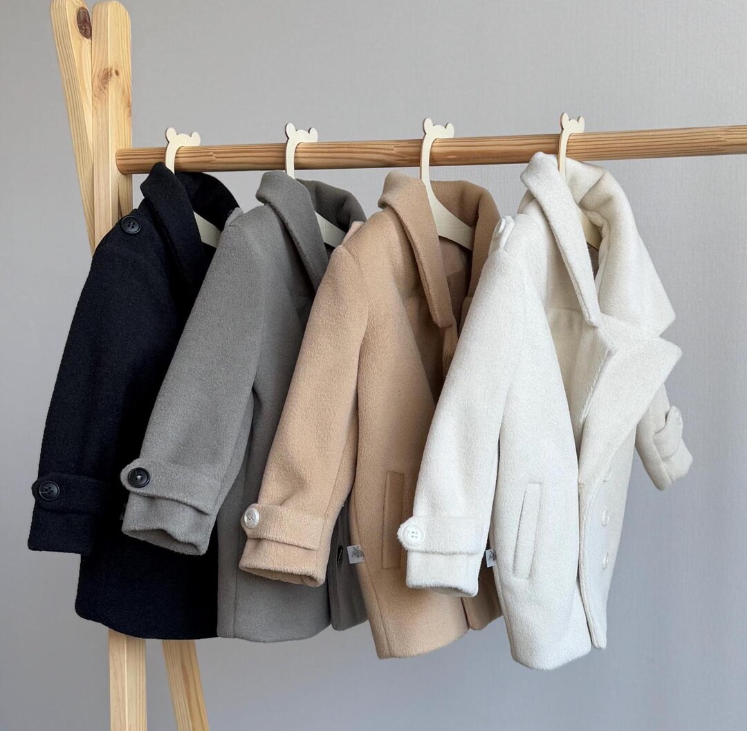 Vintage Boiled Wool Kids Coat – Scandinavian Spring Peacoat - Etsy