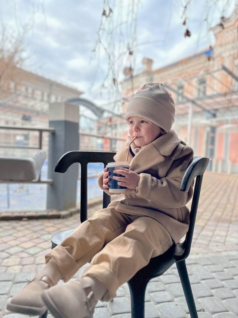 Boiled Wool Boys Pea Coat: Vintage Double-breasted Spring Jacket - Etsy