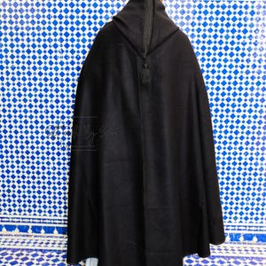 Hooded Winter Cloak With Hood ,black Selham, Cape Men,burnous - Etsy