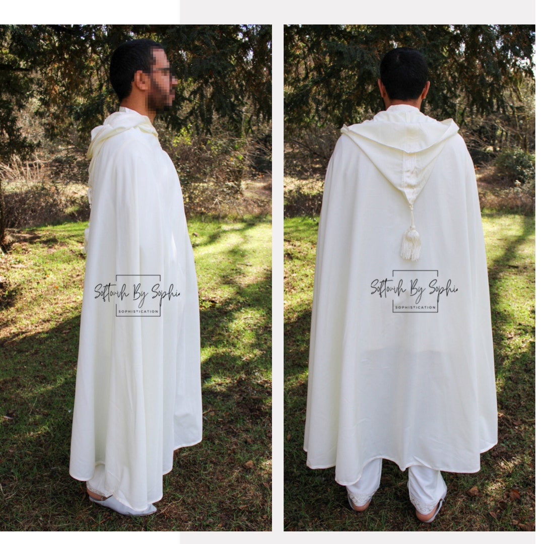White Linen Hooded Cloak , Selham ,burnous - Etsy